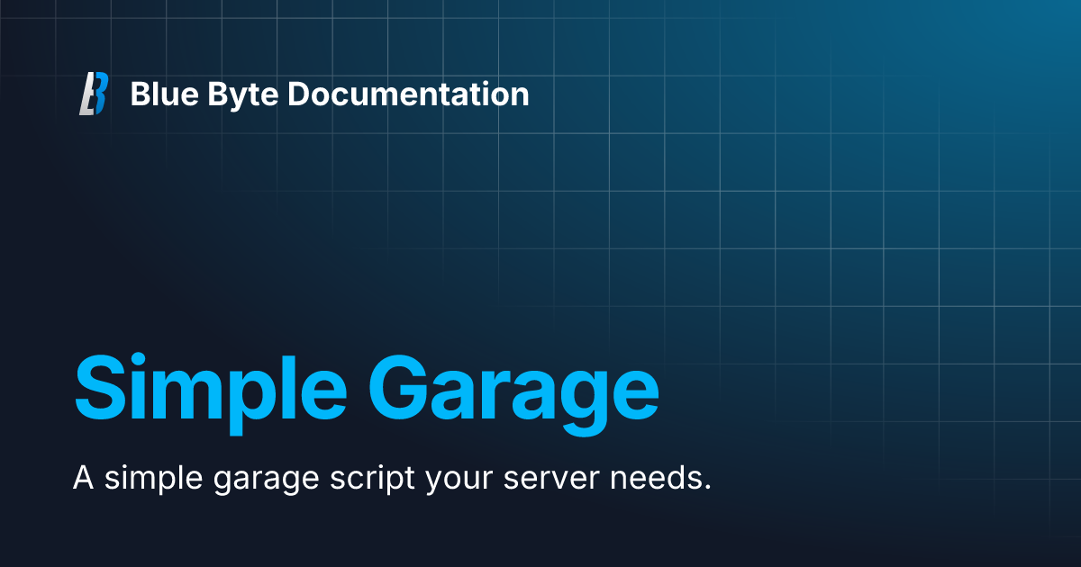 Simple Garage | Blue Byte Documentation