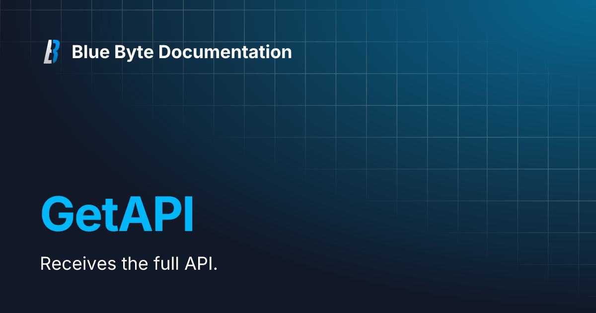 GetAPI | Blue Byte Documentation